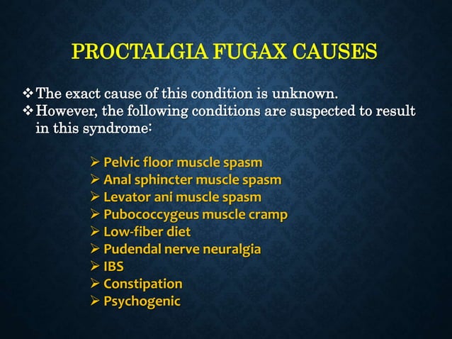 Proctalgia fugax: Anal Pain