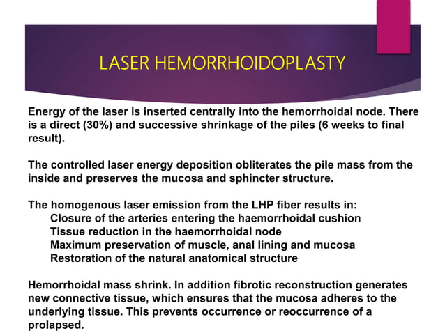 Laser Surgery in Proctology.pptx | Digestive Disorders | Diseases and ...