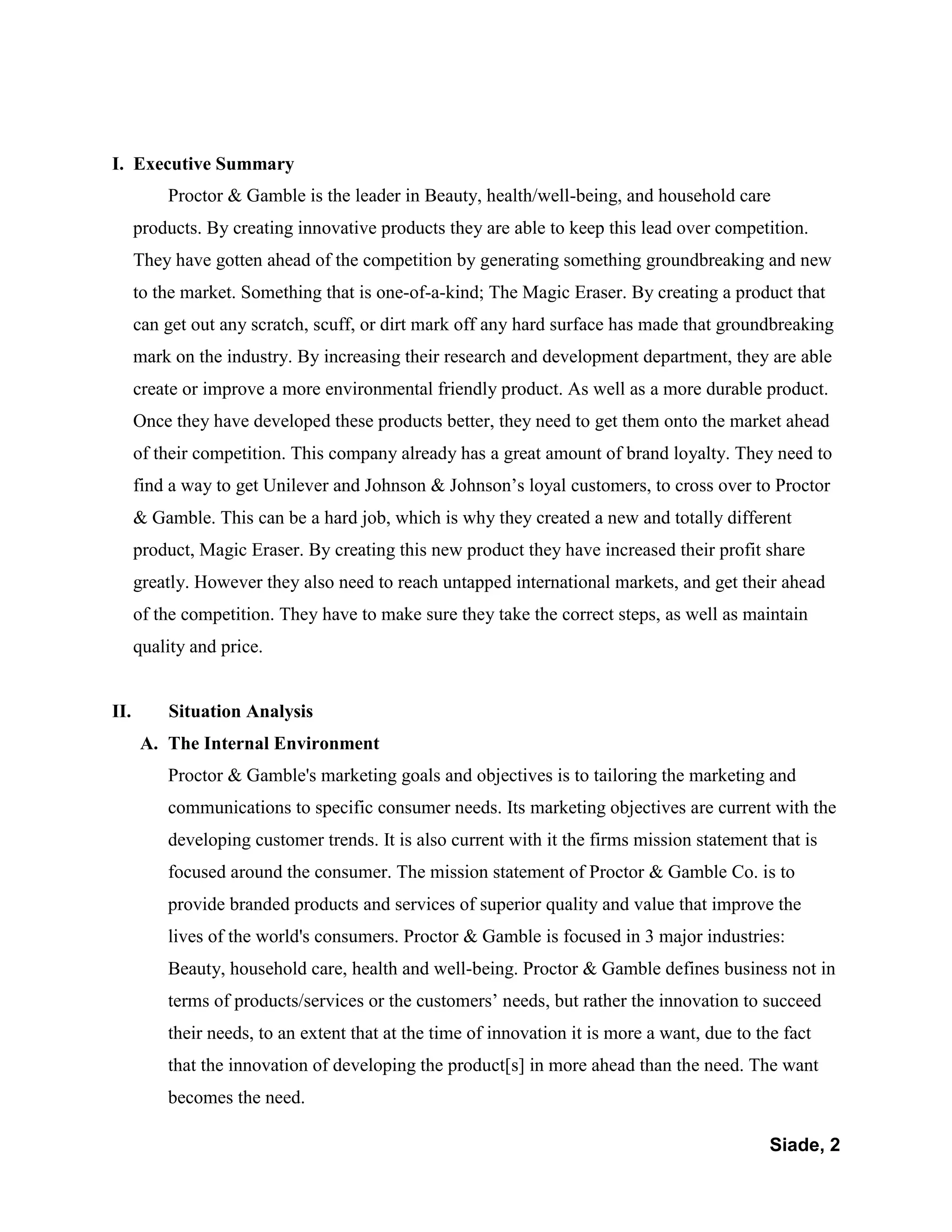 Proctor & Gamble Mr. Clean Magic Eraser | PDF