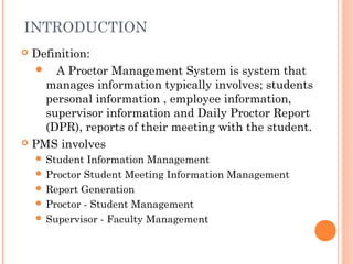 Proctor Management System | PPT