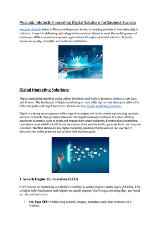 "PROCUBIZ Digital Solution: Empowering Businesses Through Expert ...