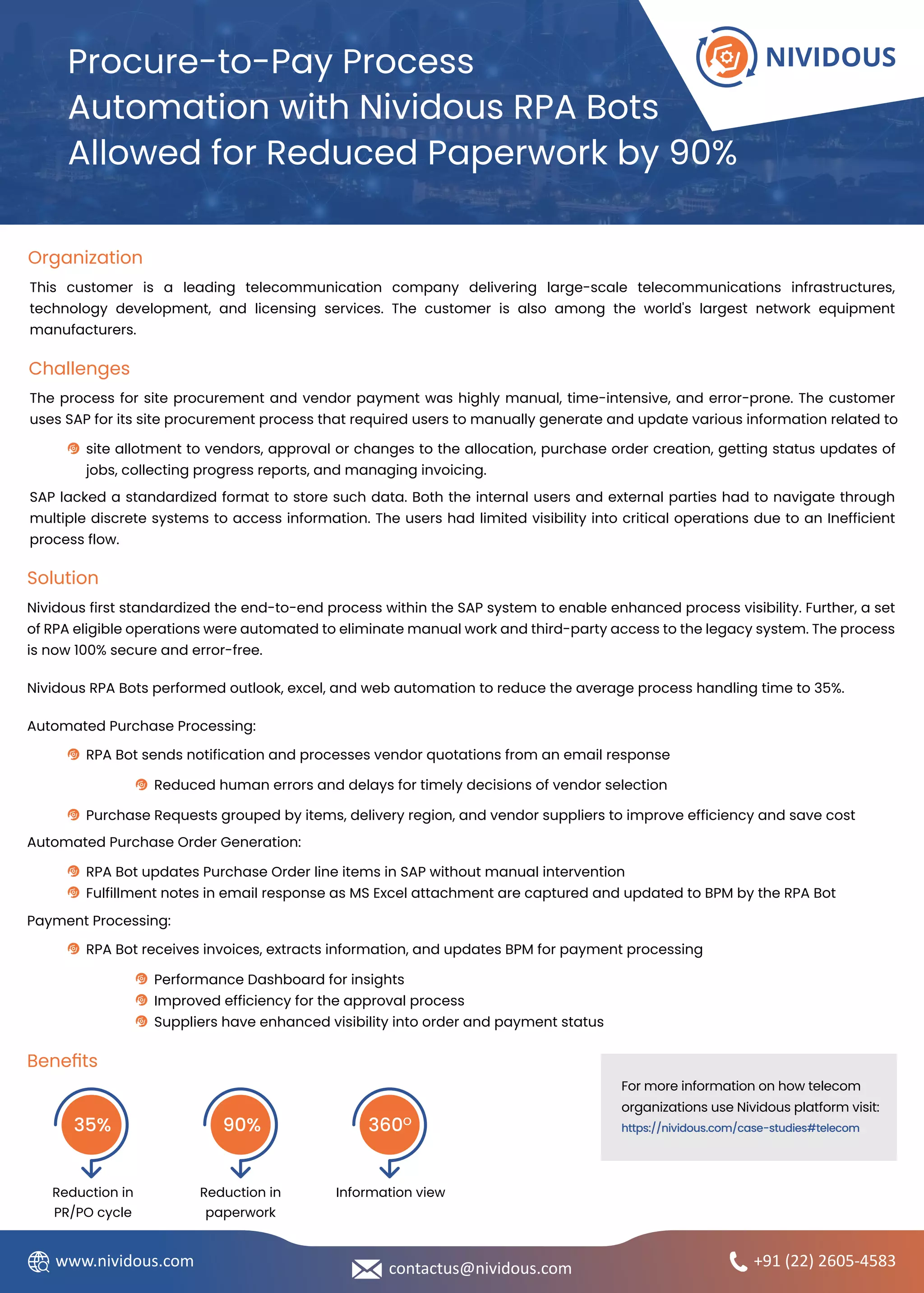 Procure to-pay (p2 p) process automation with nividous rpa bots | PDF ...