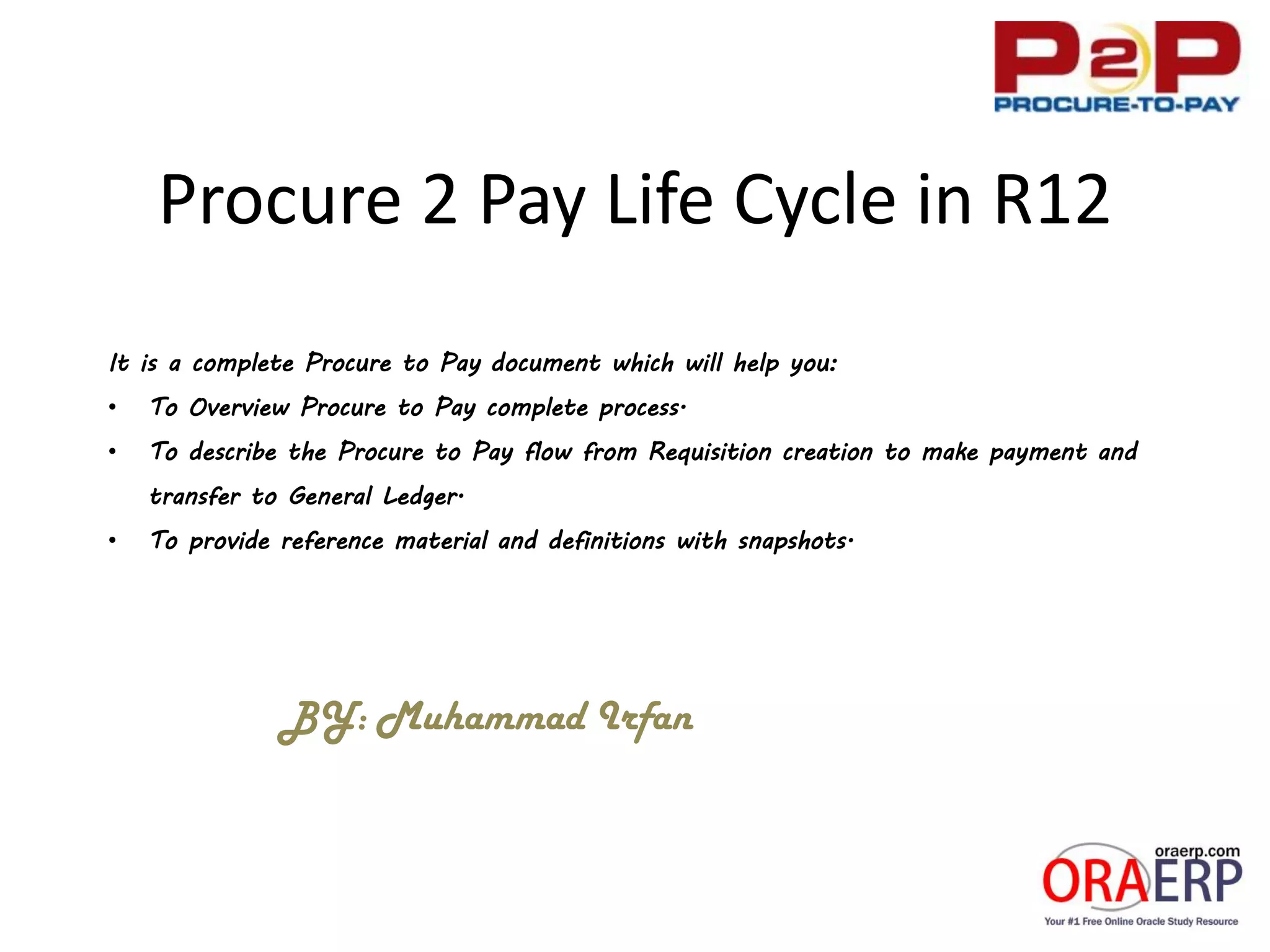 Procure 2 pay life cycle | PDF