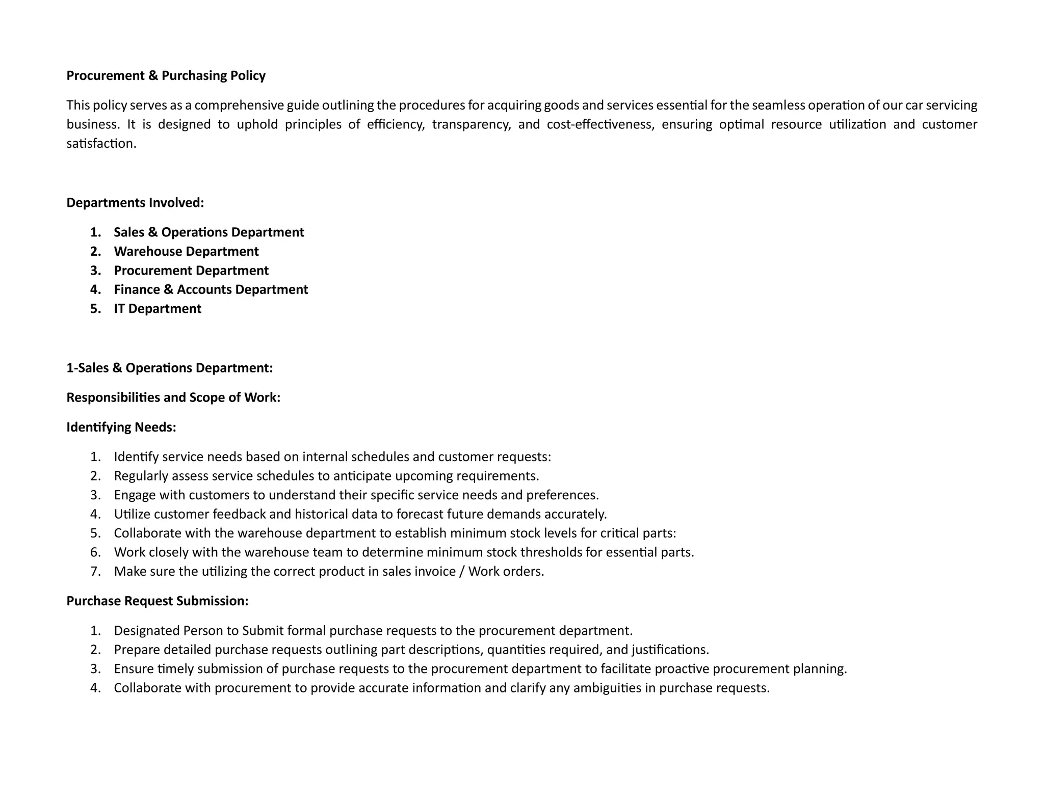 Procurement Policy for Automotive industry's | DOCX