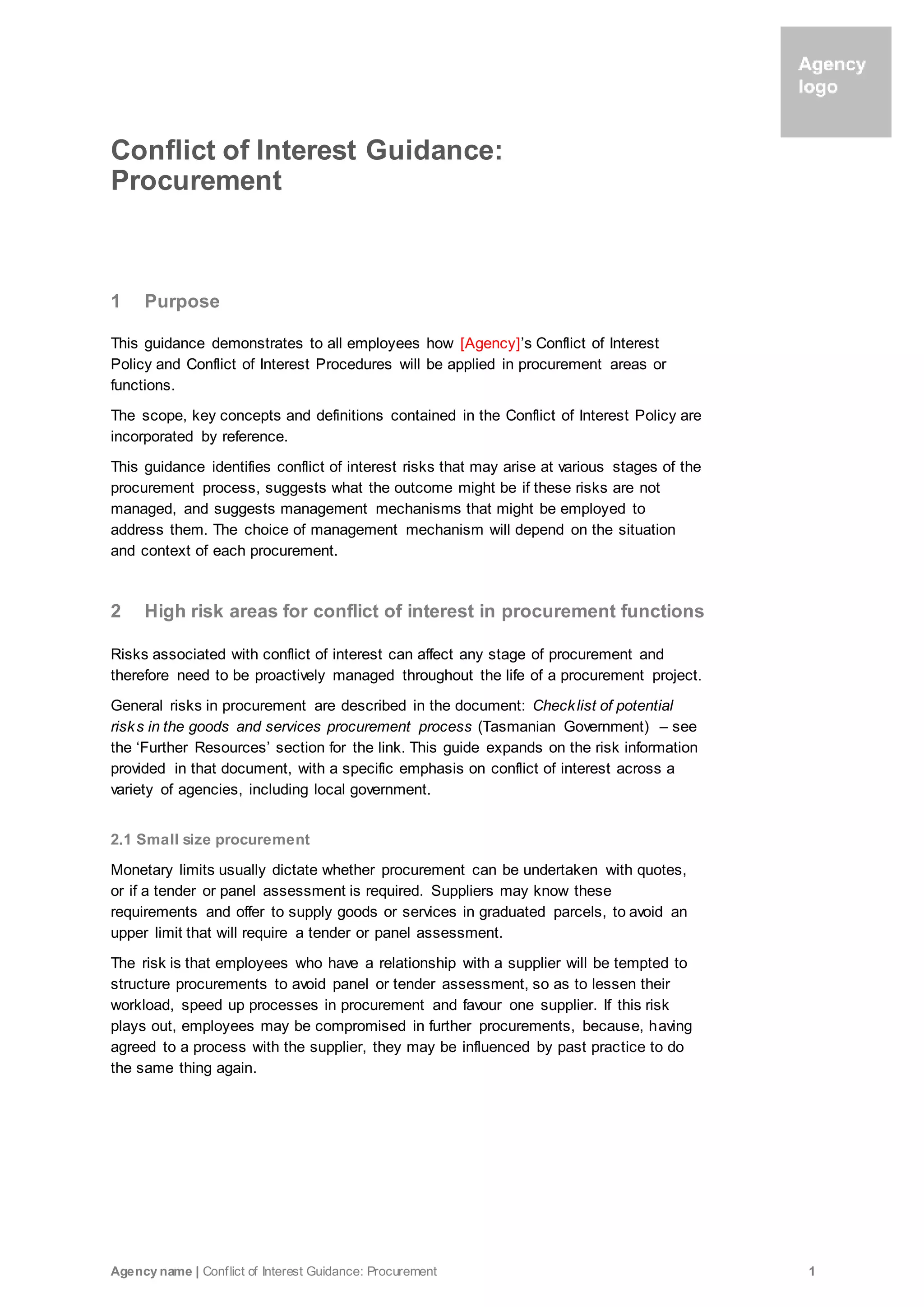Procurement -conflict_of_interest_guidance_-_template | DOCX