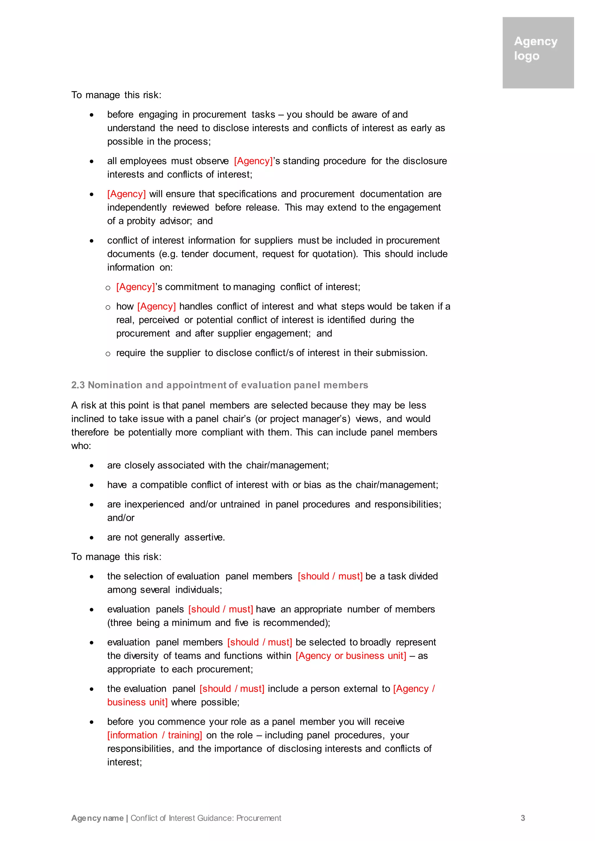Procurement -conflict_of_interest_guidance_-_template | DOCX