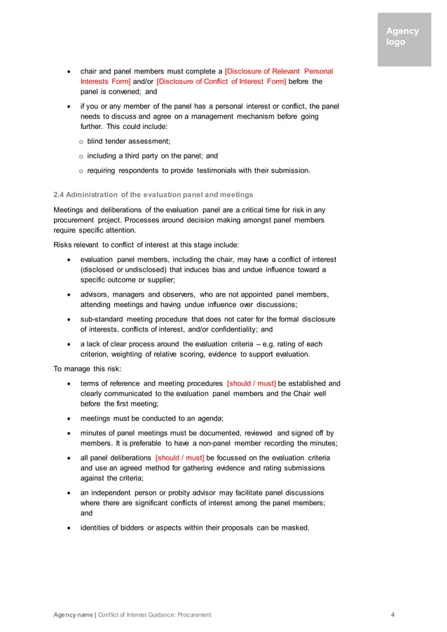 Procurement -conflict_of_interest_guidance_-_template | PDF