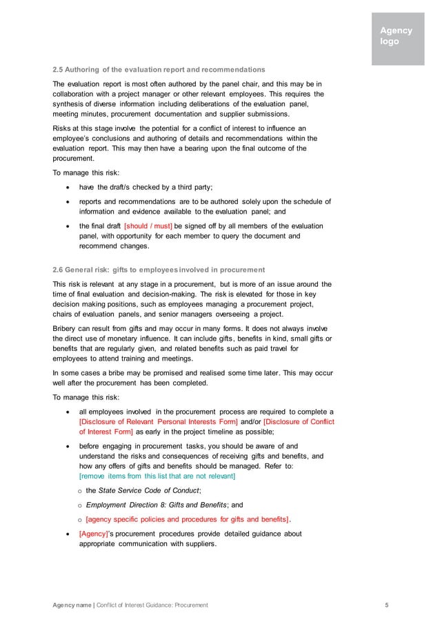 Procurement -conflict_of_interest_guidance_-_template | PDF
