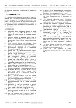 Procurement principle towards effective management of construction ...