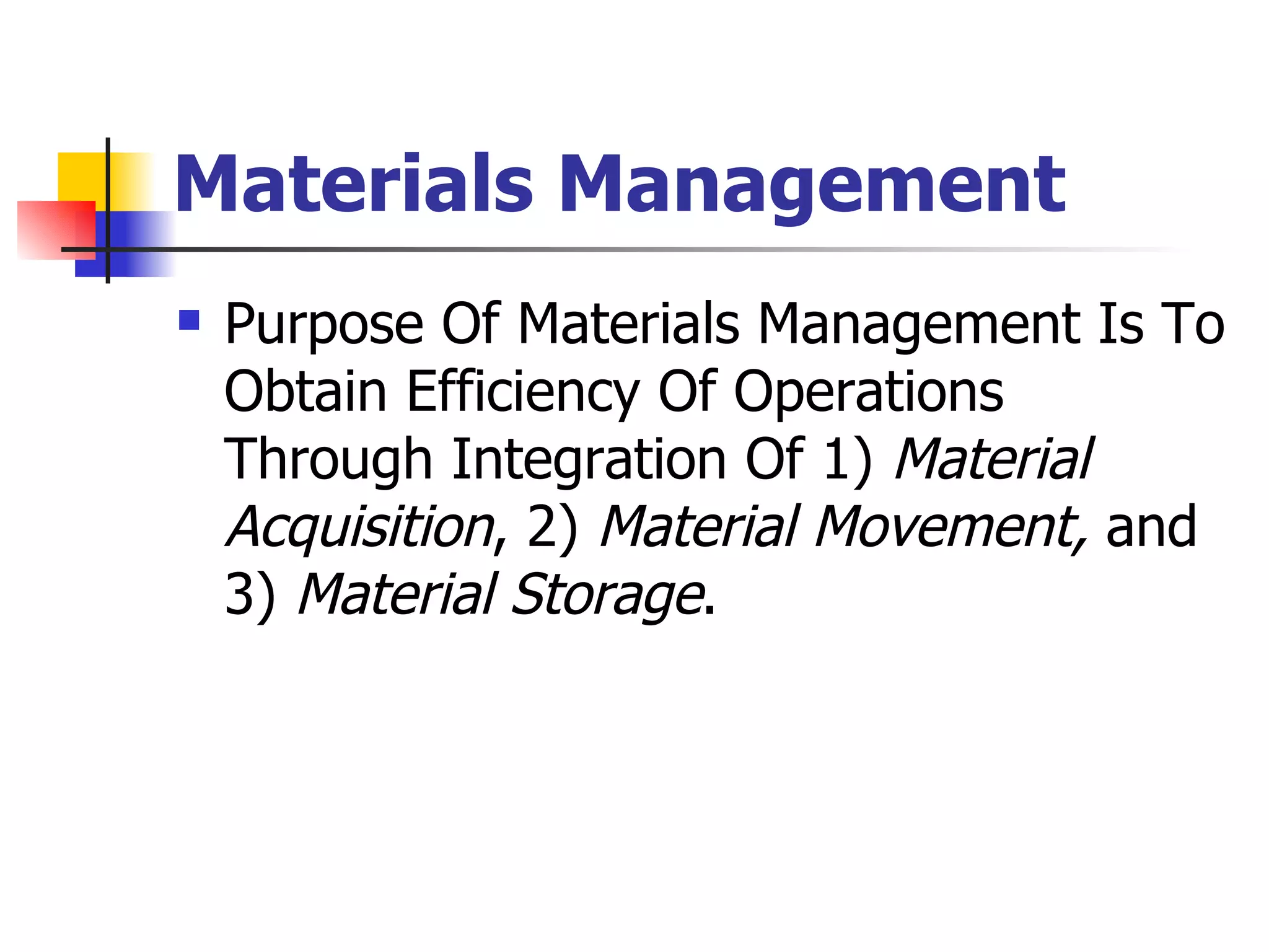 Procurement And Materials Management | PPT