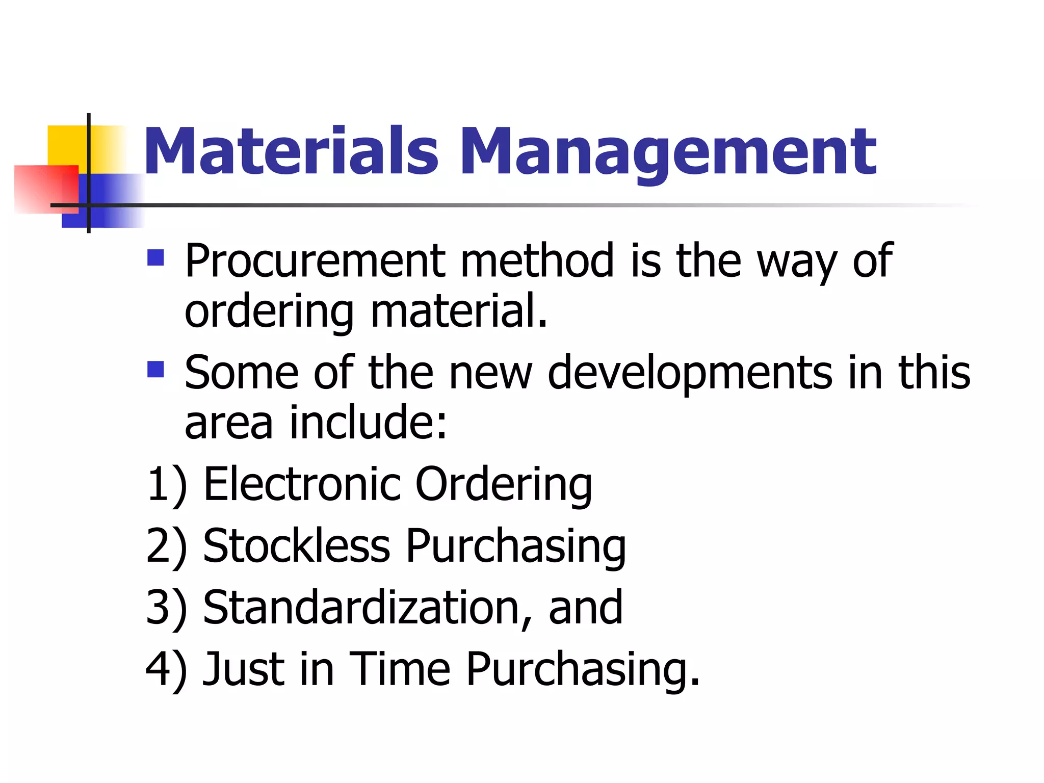 Procurement And Materials Management | PPT