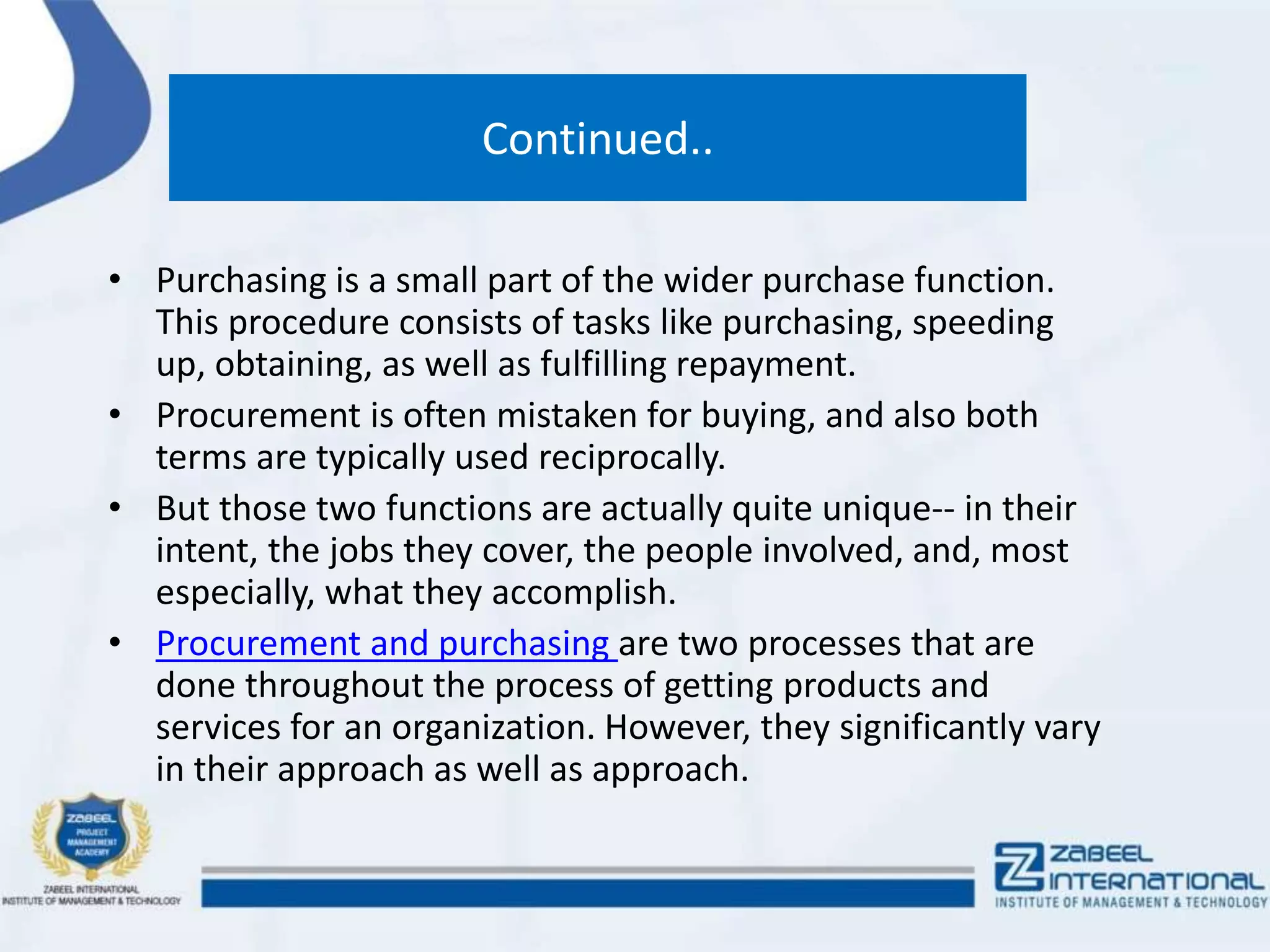 Procurement and purchasing - Is purchasing part of procurement? | PPT