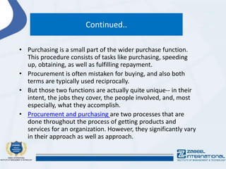 Procurement and purchasing - Is purchasing part of procurement? | PPT