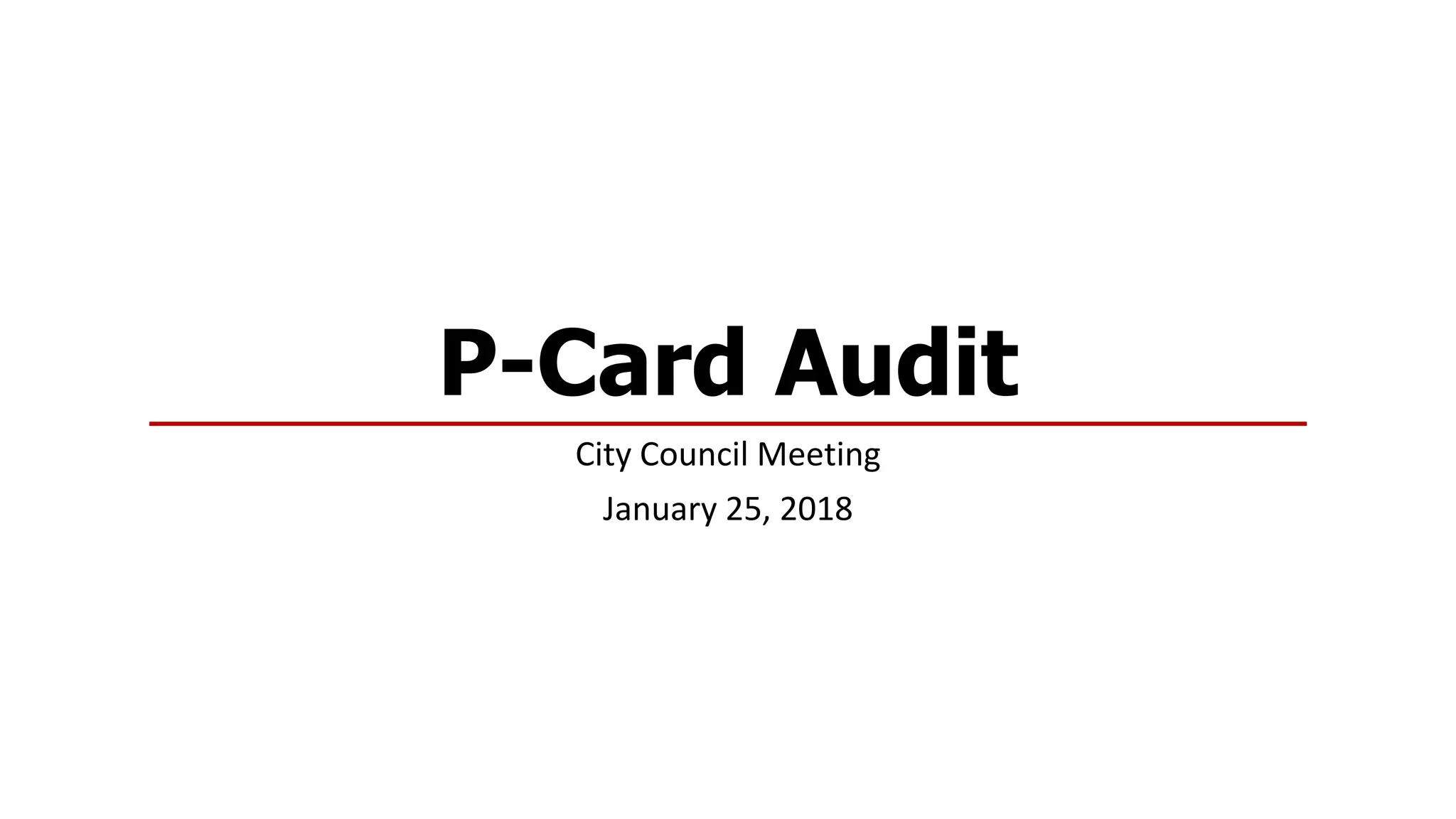 Procurement Card Audit | PPT