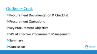 Procurement documentation & processes | PPTX