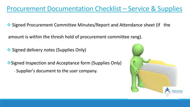 Procurement documentation & processes
