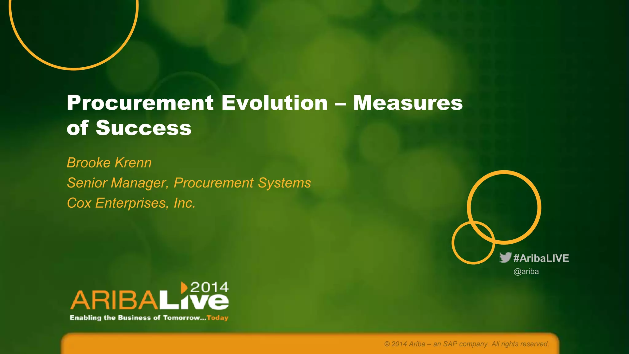 Procurement Evolution – Measures of Success | PPTX