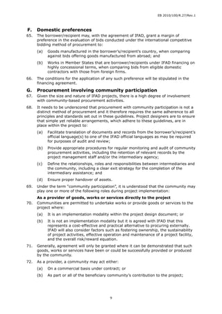 IFAD Project Procurement guidelines 2011 | PDF