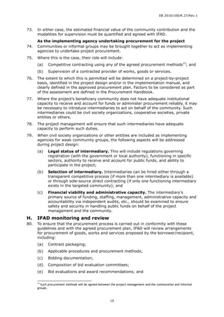 IFAD Project Procurement guidelines 2011 | PDF