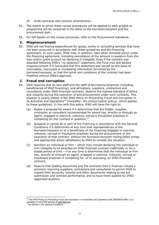 IFAD Project Procurement guidelines 2011 | PDF