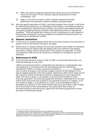 IFAD Project Procurement guidelines 2011 | PDF