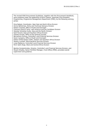 IFAD Project Procurement guidelines 2011 | PDF