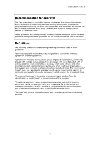 IFAD Project Procurement guidelines 2011 | PDF