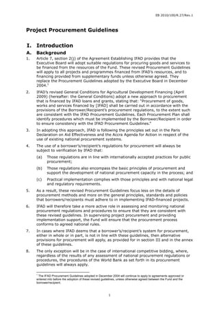 IFAD Project Procurement guidelines 2011 | PDF