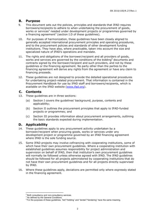 IFAD Project Procurement guidelines 2011 | PDF
