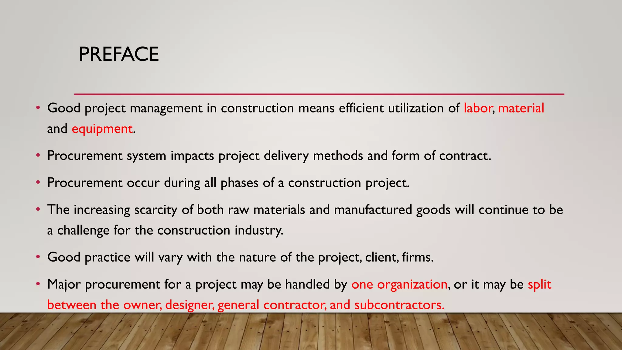 Procurement in construction | PDF