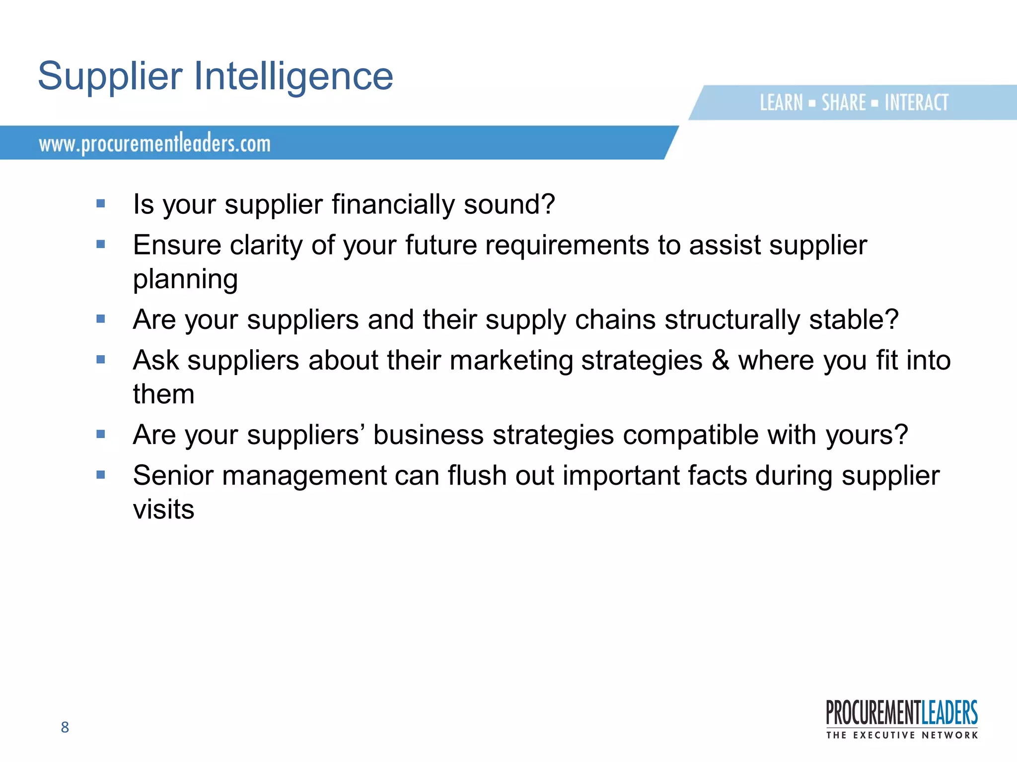 Procurement Intelligence | PDF