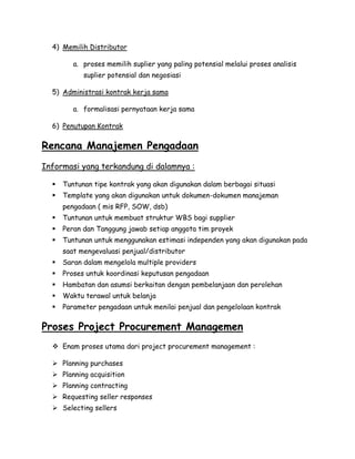 Procurement management | PDF
