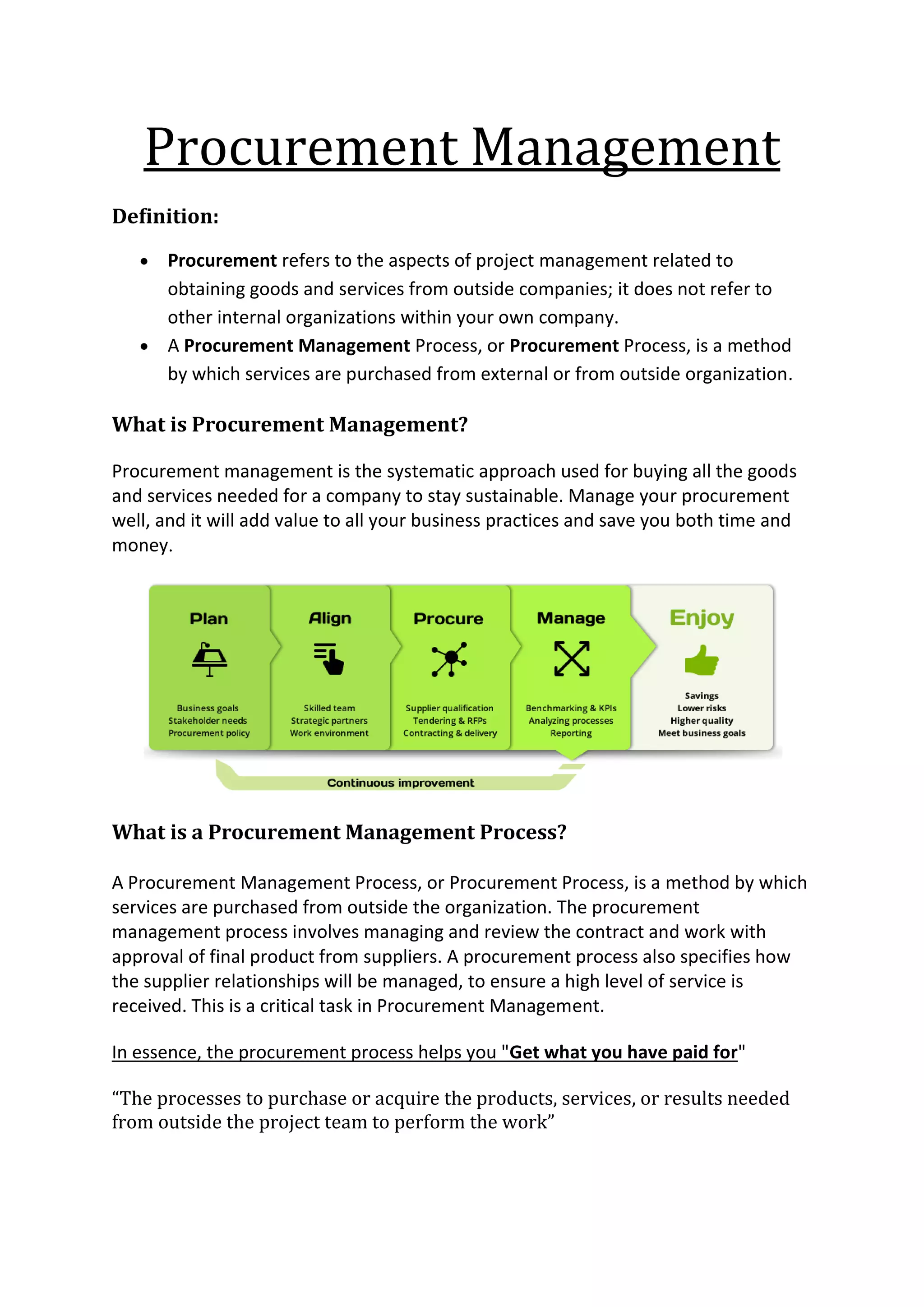 Procurement management | PDF
