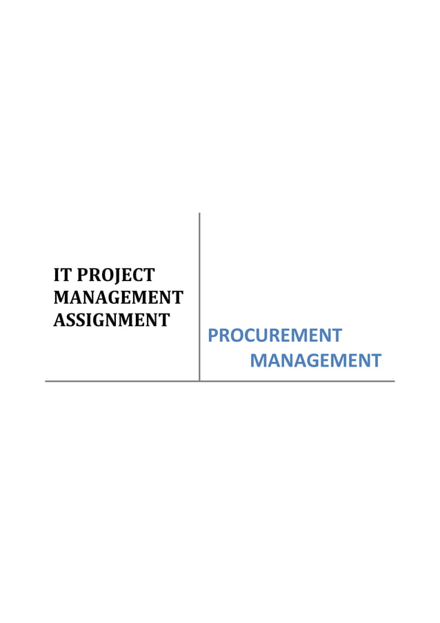 Procurement management | PDF
