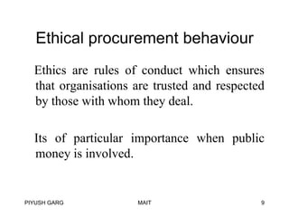 Procurement management by piyush garg | PPTX