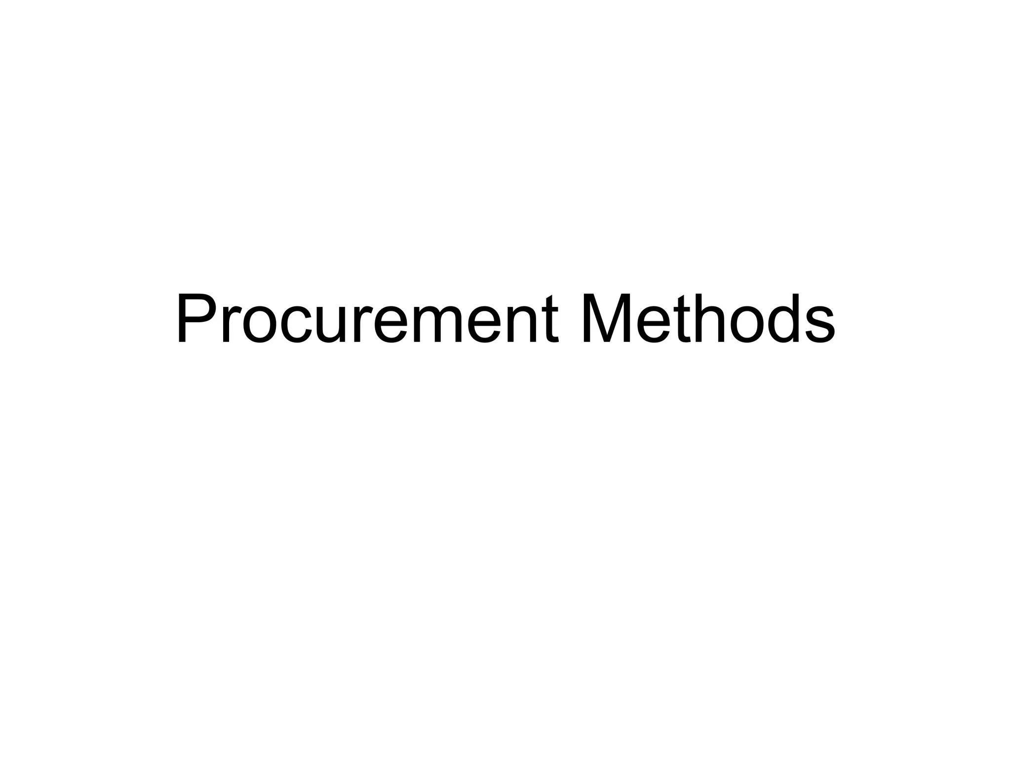 Procurement Methods | PDF
