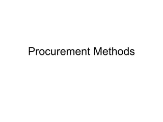 Procurement Methods | PDF
