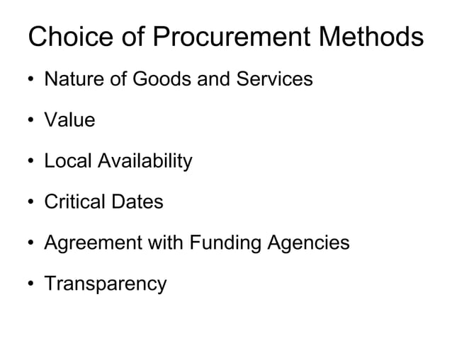 Procurement Methods | PDF
