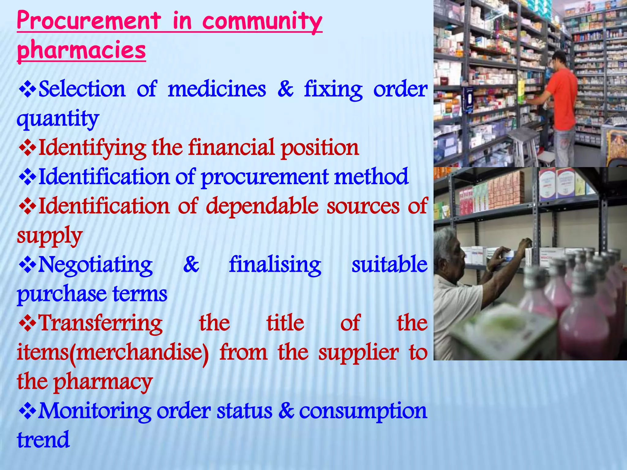 Procurement of drugs ppt simi joju k. | PPTX