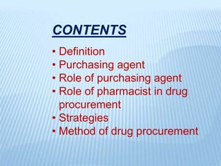 Procurement of drugs ppt simi joju k. | PPTX