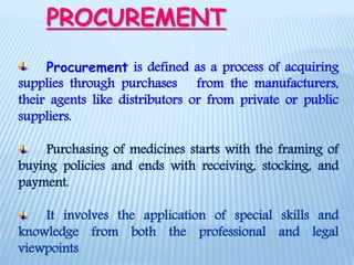 Procurement of drugs ppt simi joju k. | PPTX