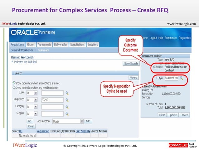 Procurement of Services using Oracle EBS | PPT | Information Services ...