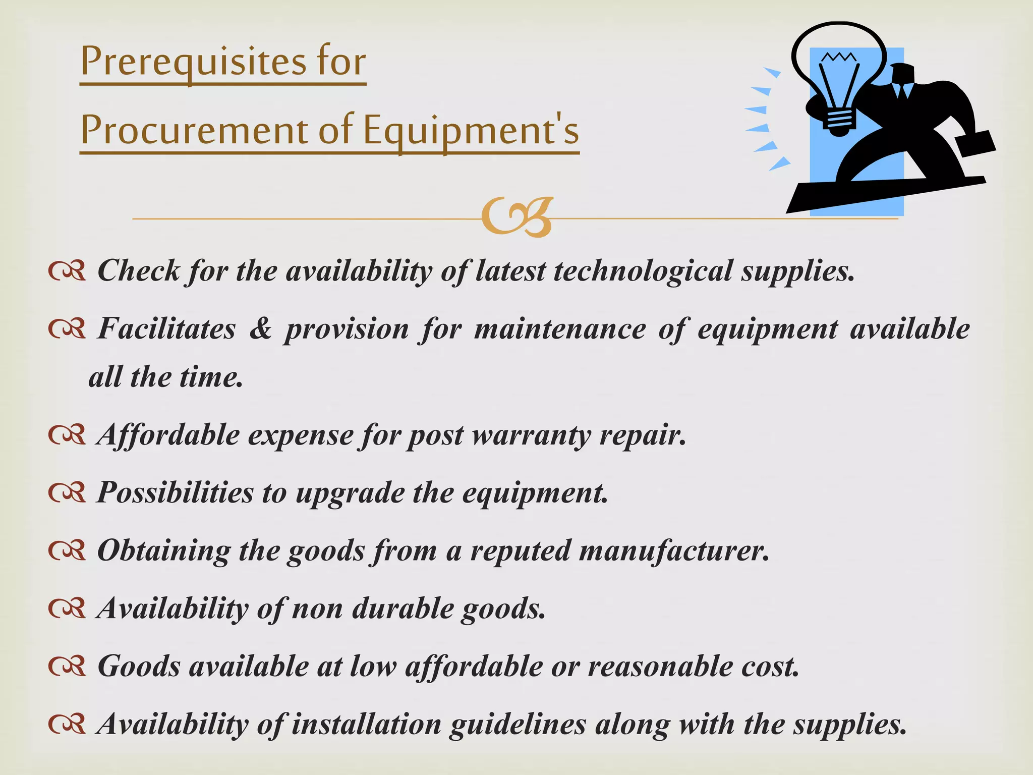 Procurement of supplies and equipment's | PPTX