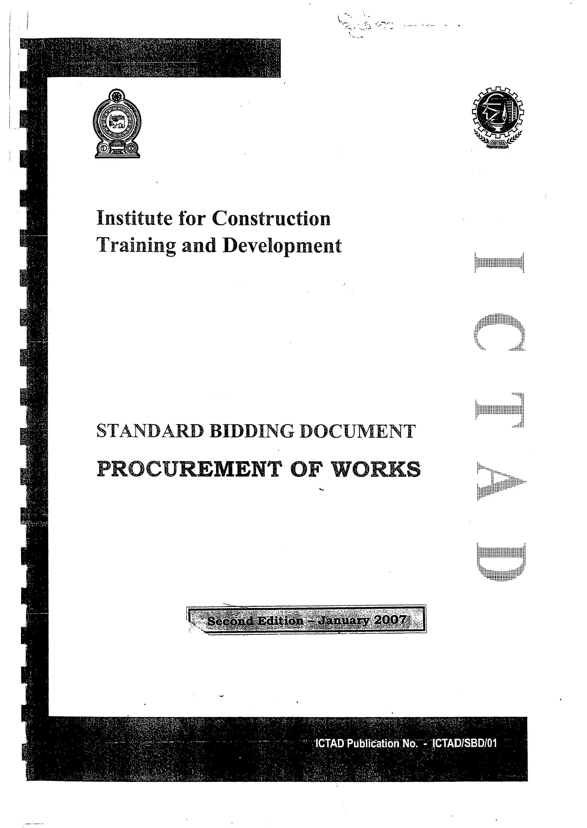 Procurement of work ICTAD sbd 01 2007 | PDF