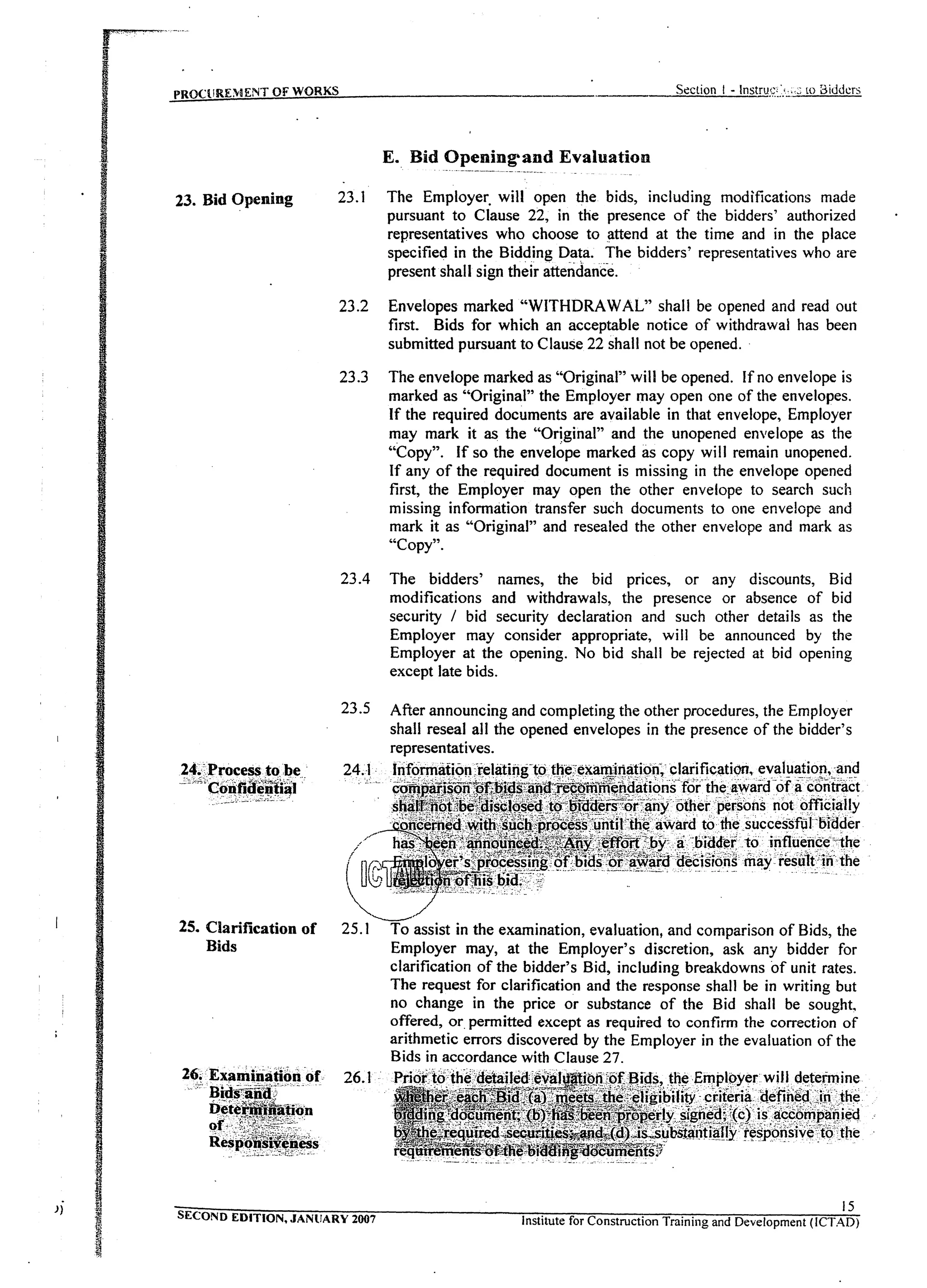 Procurement of work ICTAD sbd 01 2007 | PDF