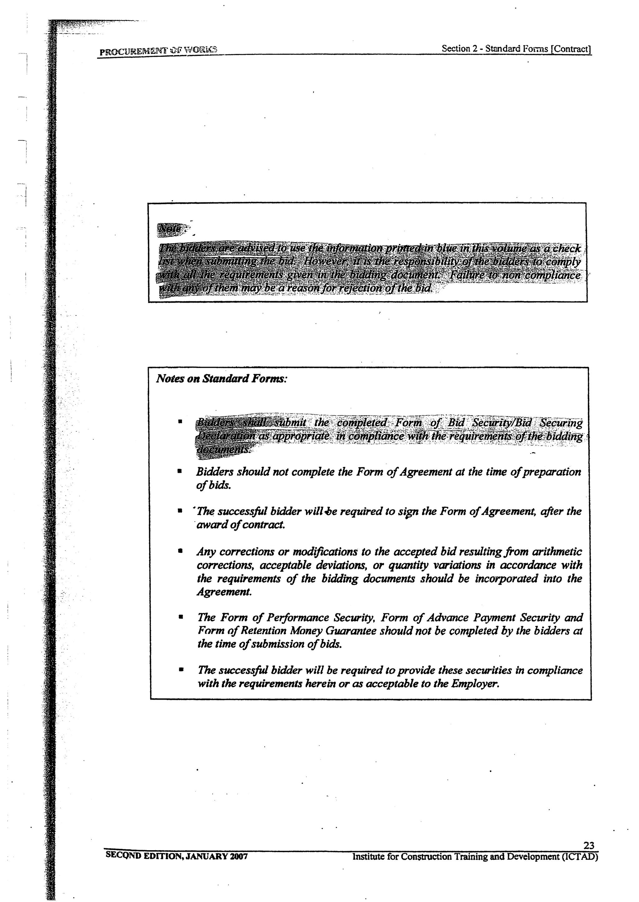 Procurement of work ICTAD sbd 01 2007 | PDF