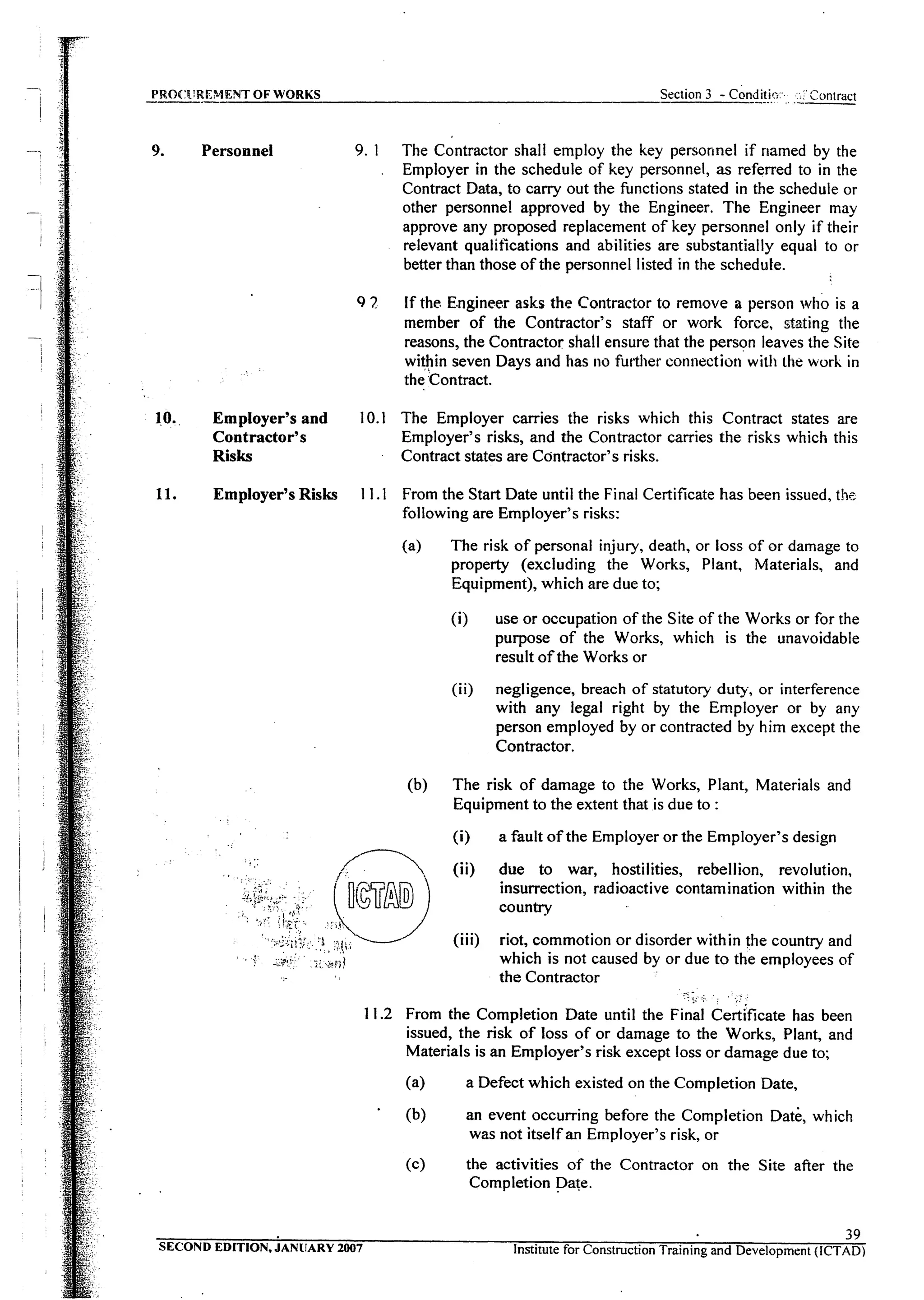Procurement of work ICTAD sbd 01 2007 | PDF