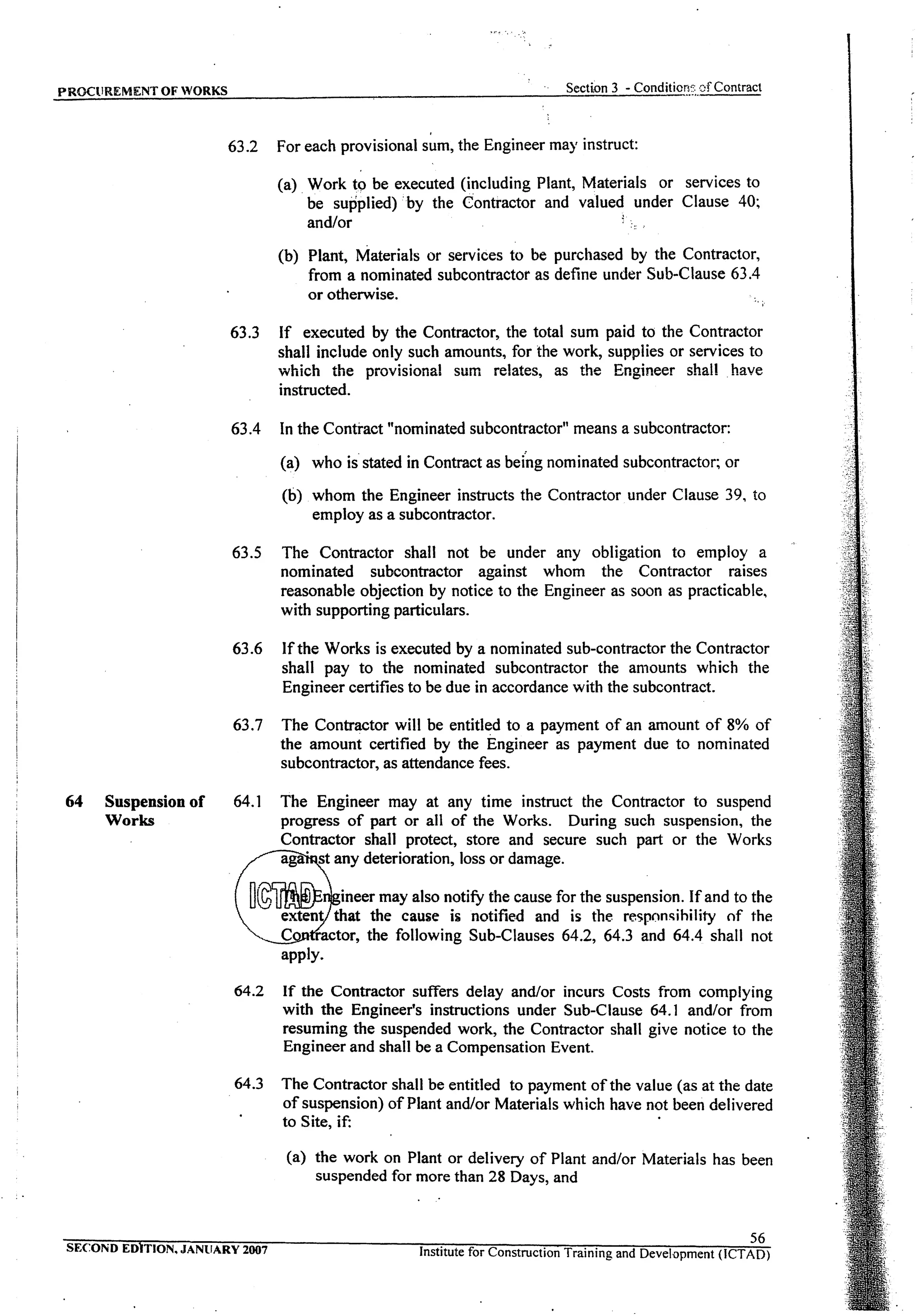 Procurement of work ICTAD sbd 01 2007 | PDF