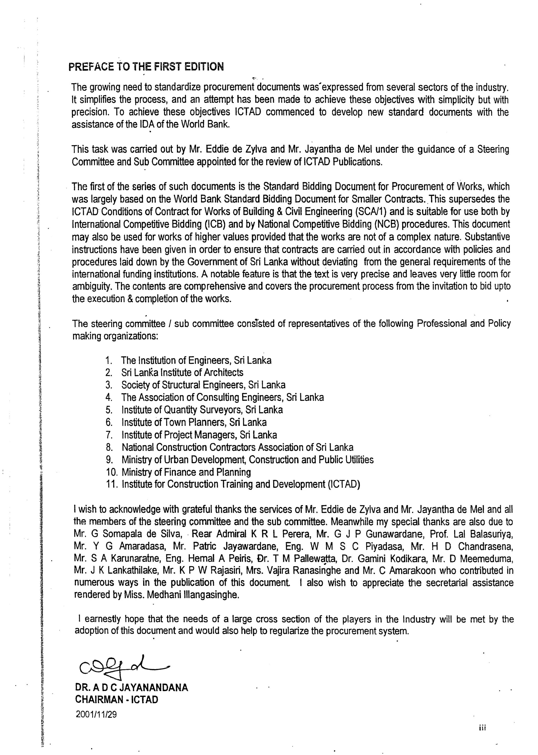 Procurement of work ICTAD sbd 01 2007 | PDF