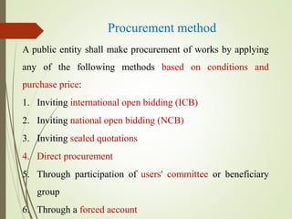 Procurement of works | PDF